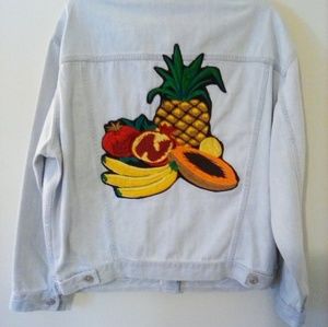 Zara | Jackets & Coats | Zara Denim Jacket W Fruit Nwt | Poshmark